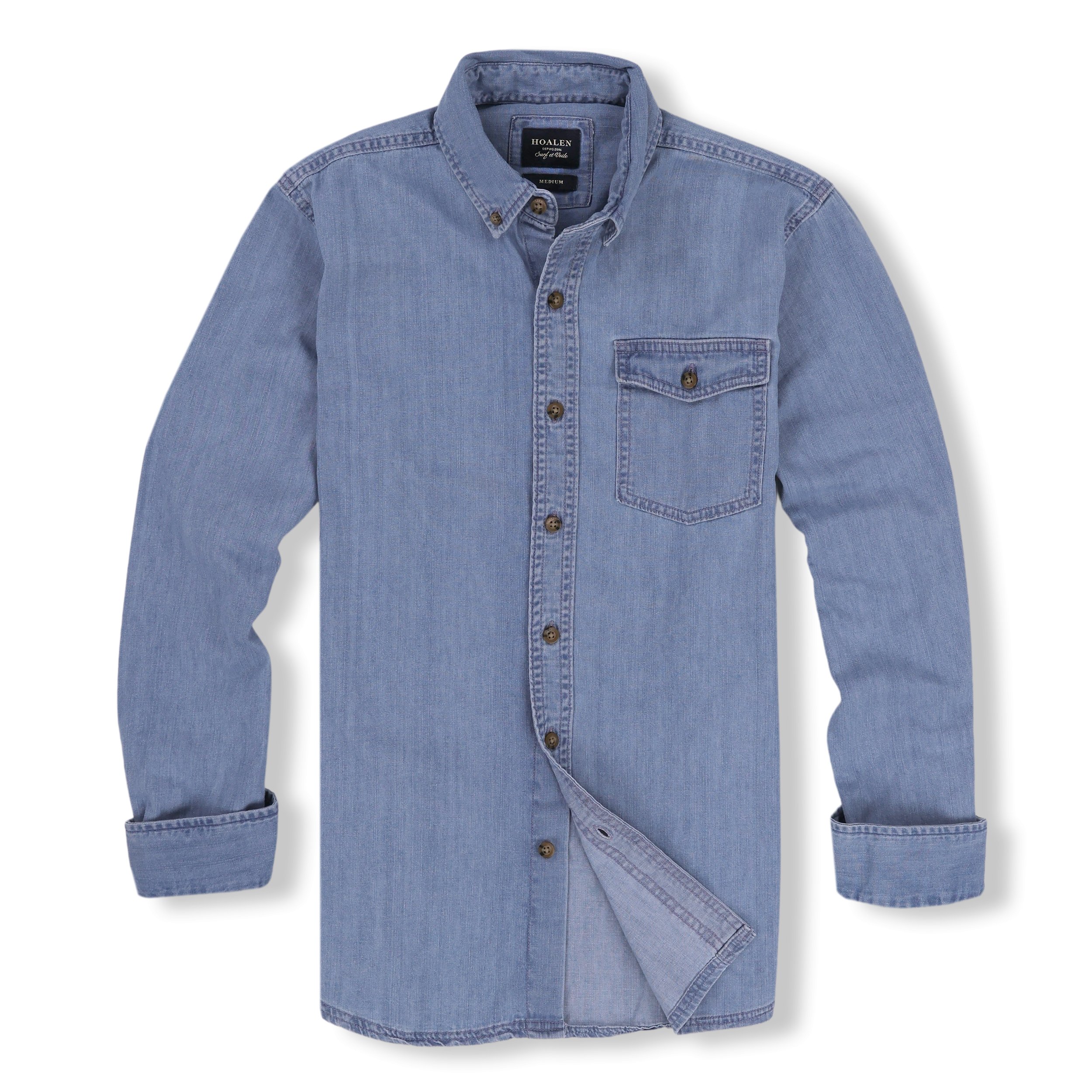 Chemise en denim homme - 100% coton | Hoalen
