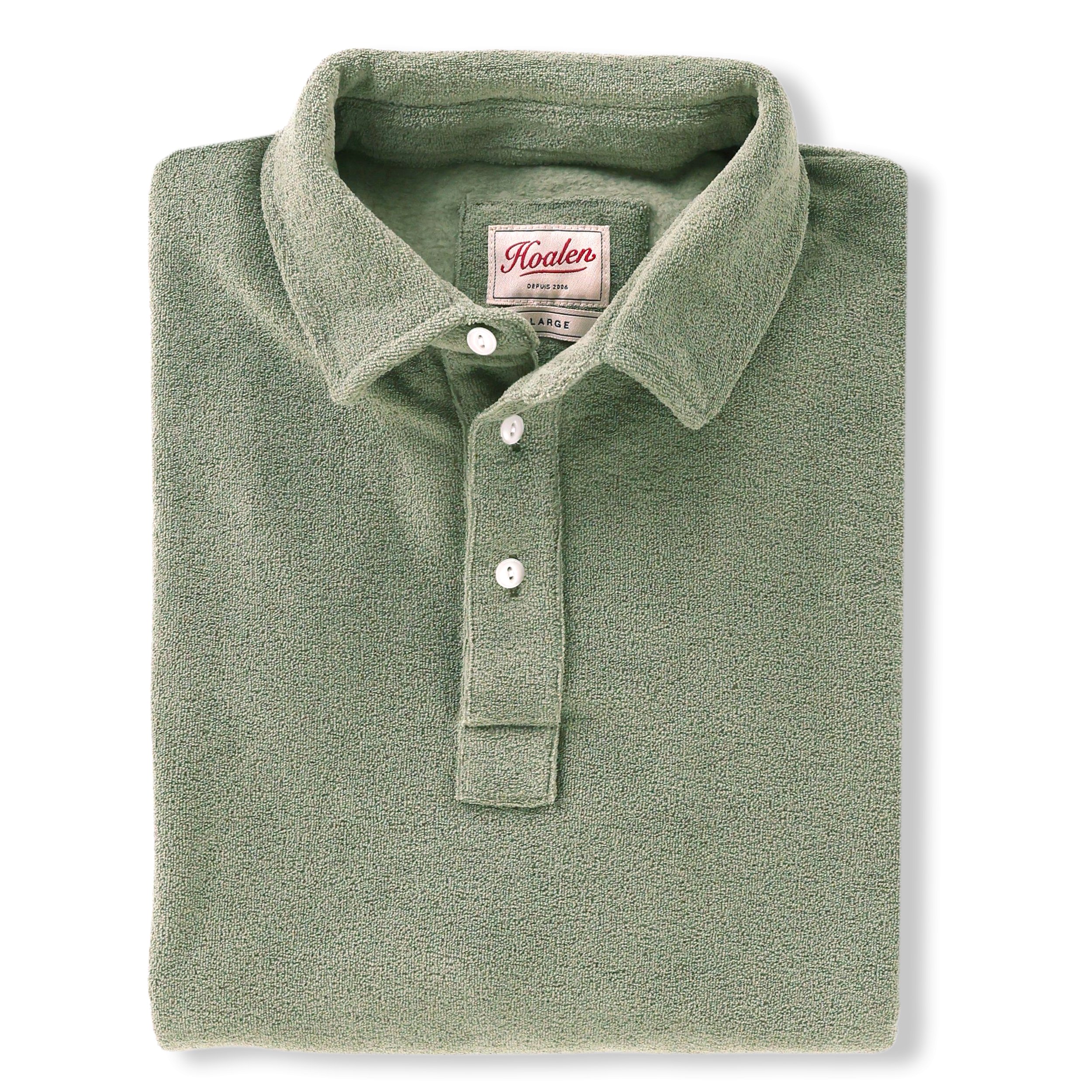 Polo homme vert - Jersey éponge | Hoalen