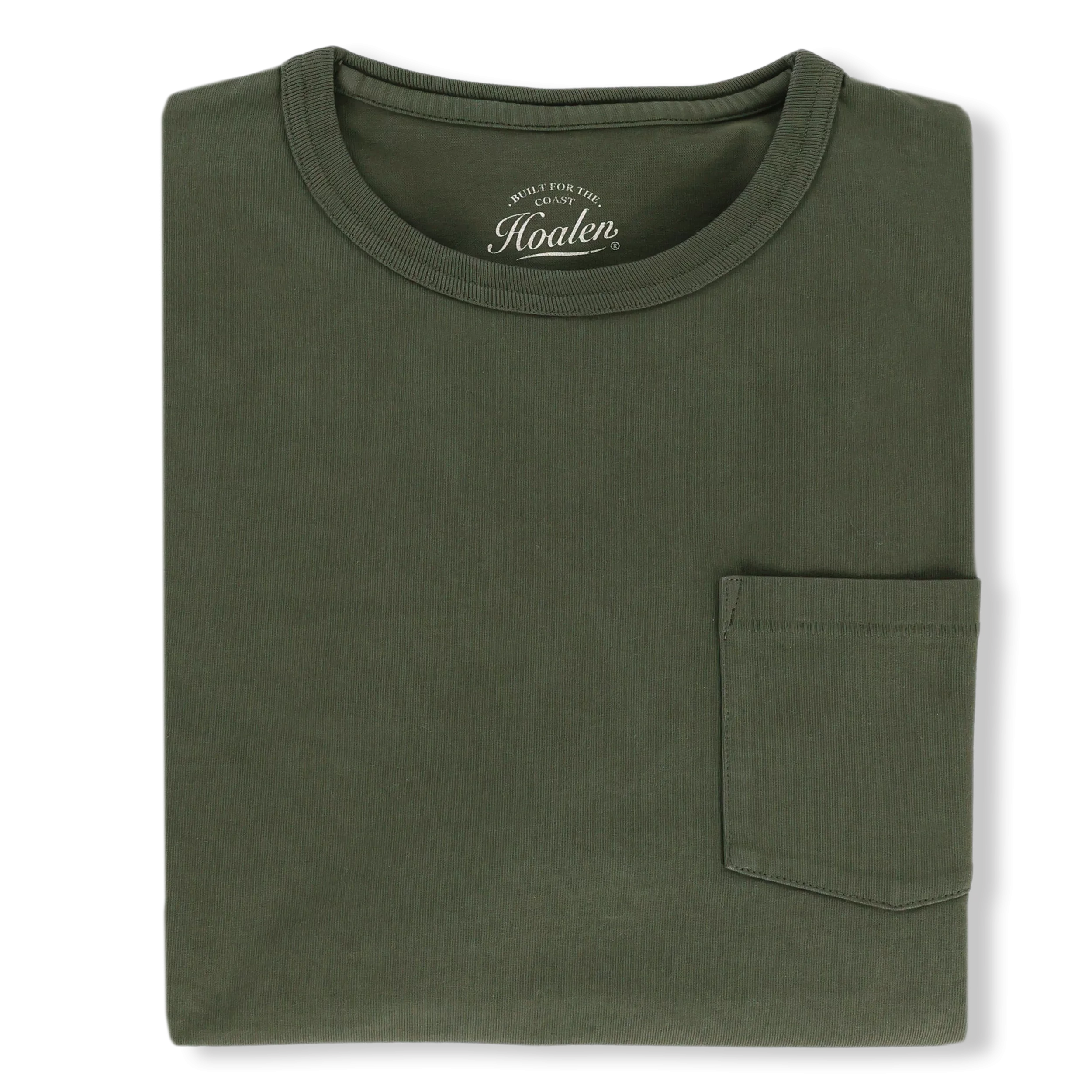 Round neck T-shirt kaki man Reyes - 100% cotton | Hoalen